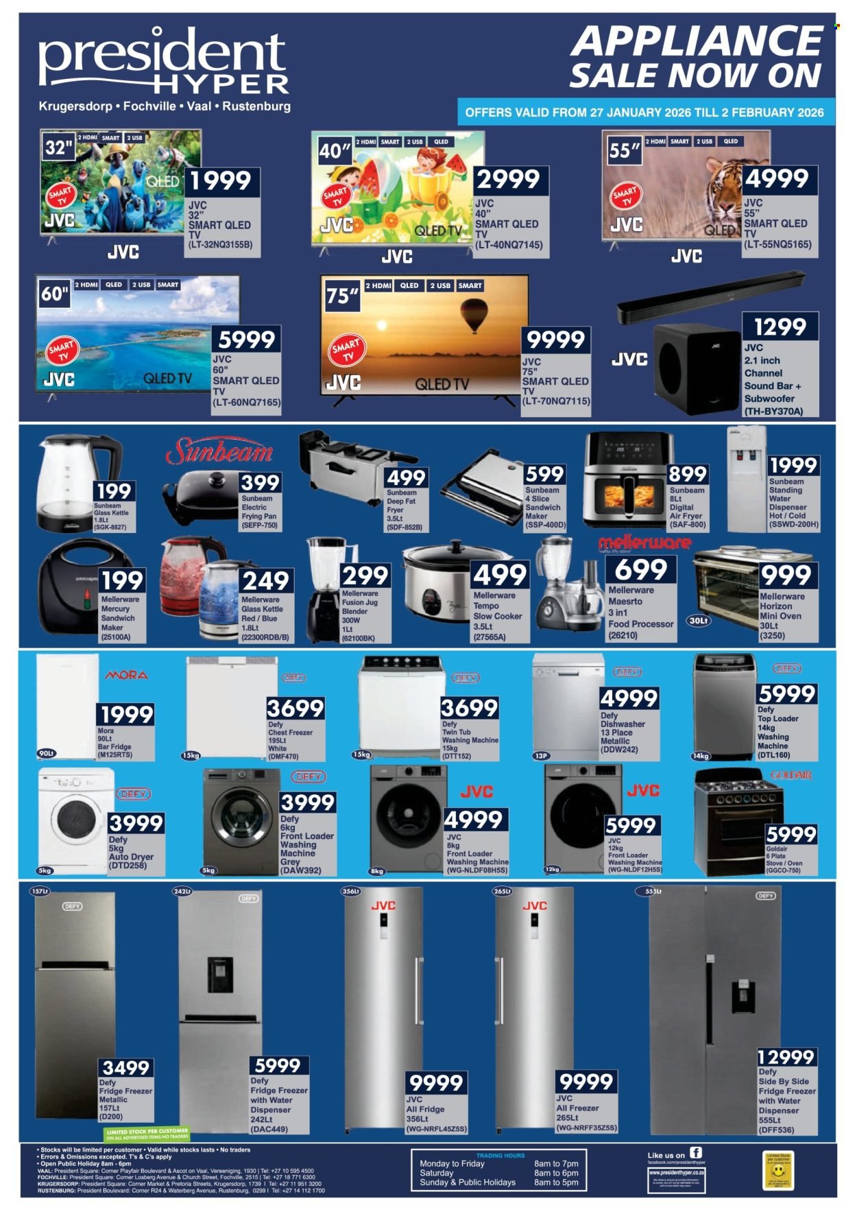 PRESIDENT HYPER specials - appliances summer sale (2026-01-27
